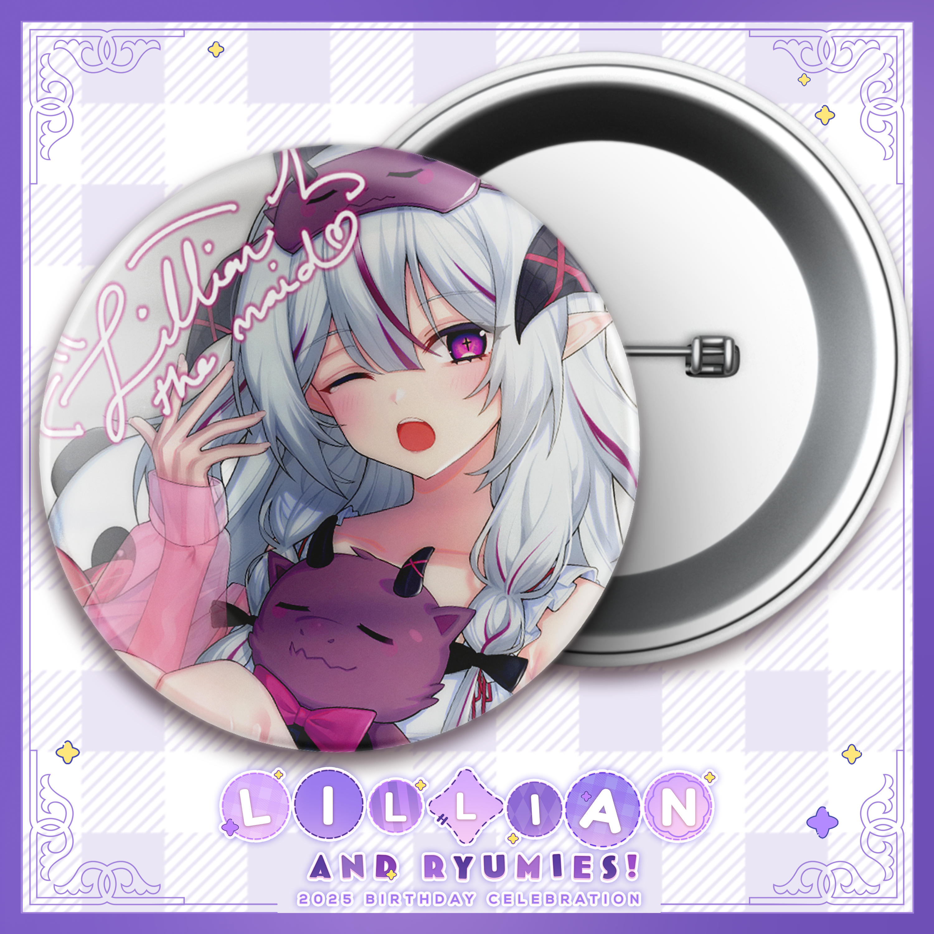 Lillian The Maid Birthday Celebration Button – V-Oshi
