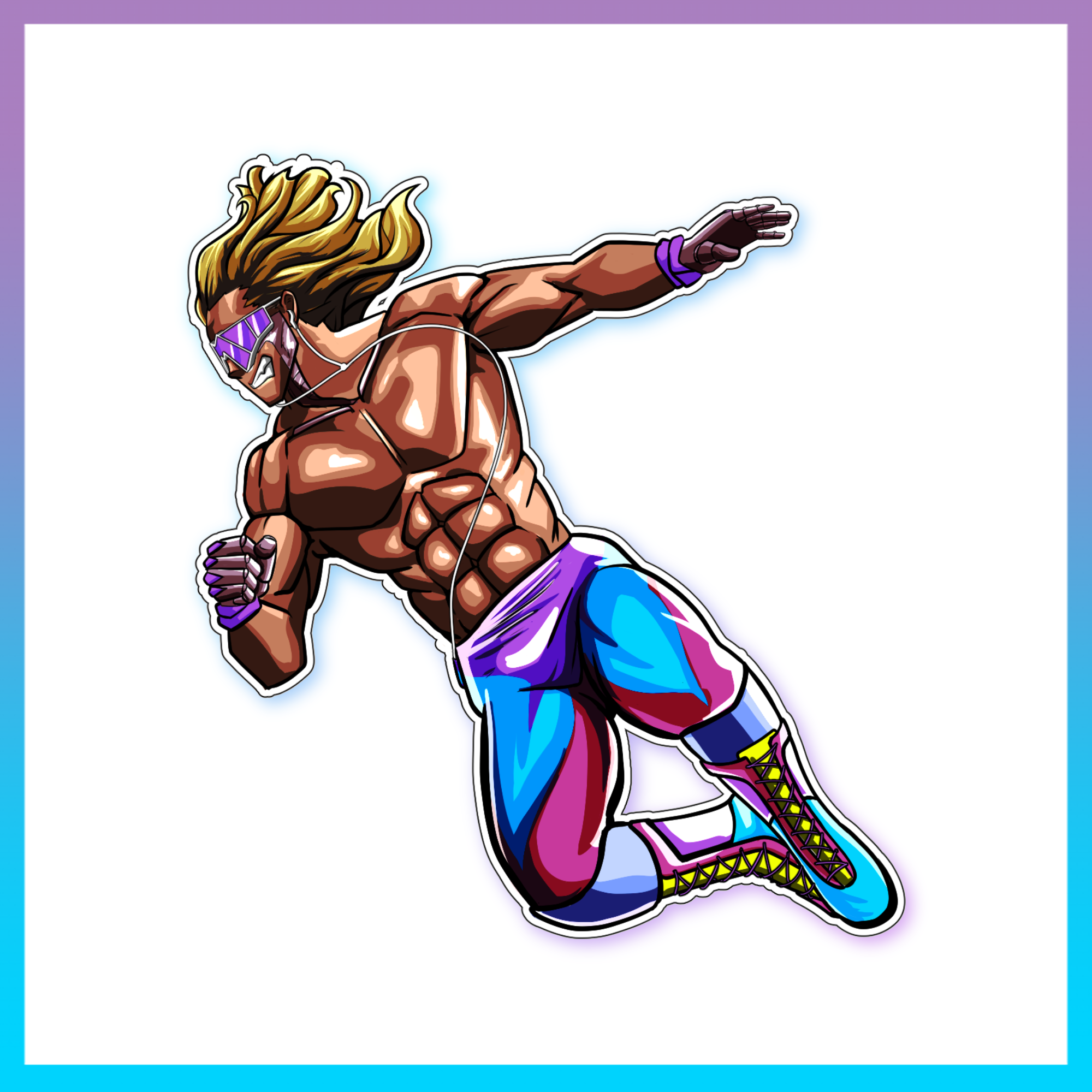 MachoGoSavage Elbow Drop Peeker Sticker – V-Oshi
